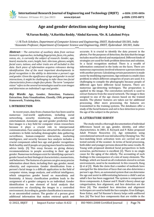 Age and gender detection using deep learning | PDF
