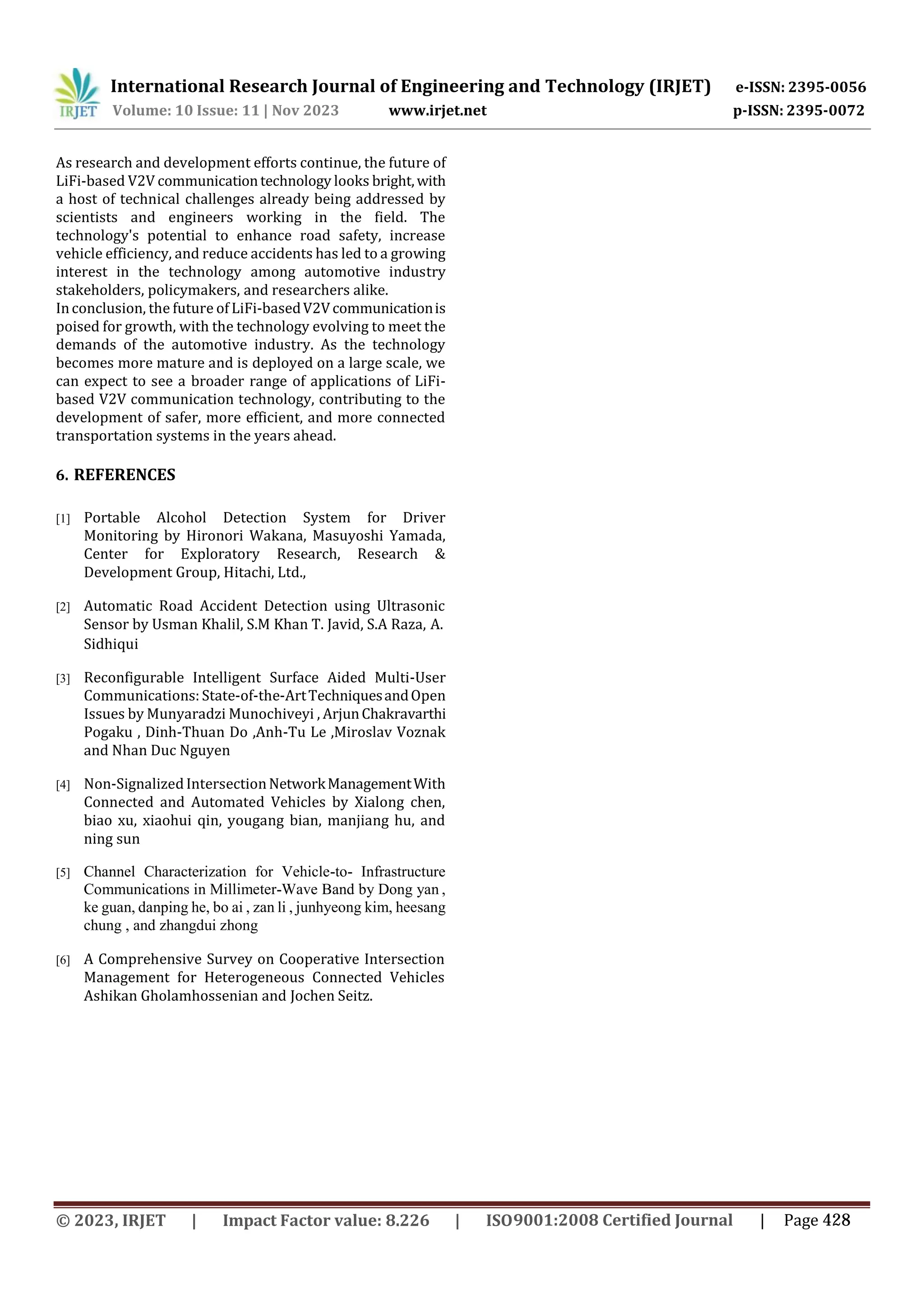 LIFI based vehicle to vehicle communication to prevent accidents | PDF