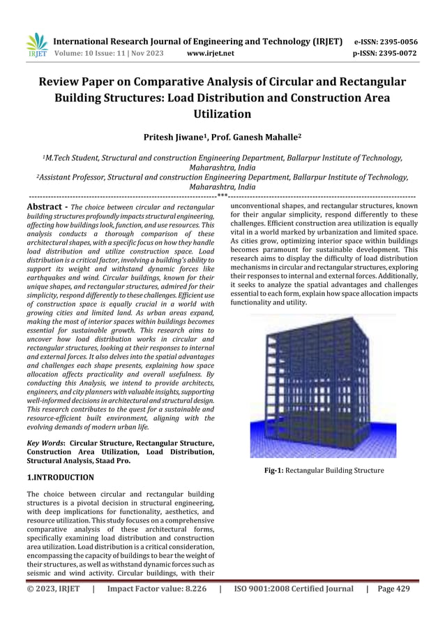 Review Paper on Comparative Analysis of Circular and Rectangular Building Structures: Load ...