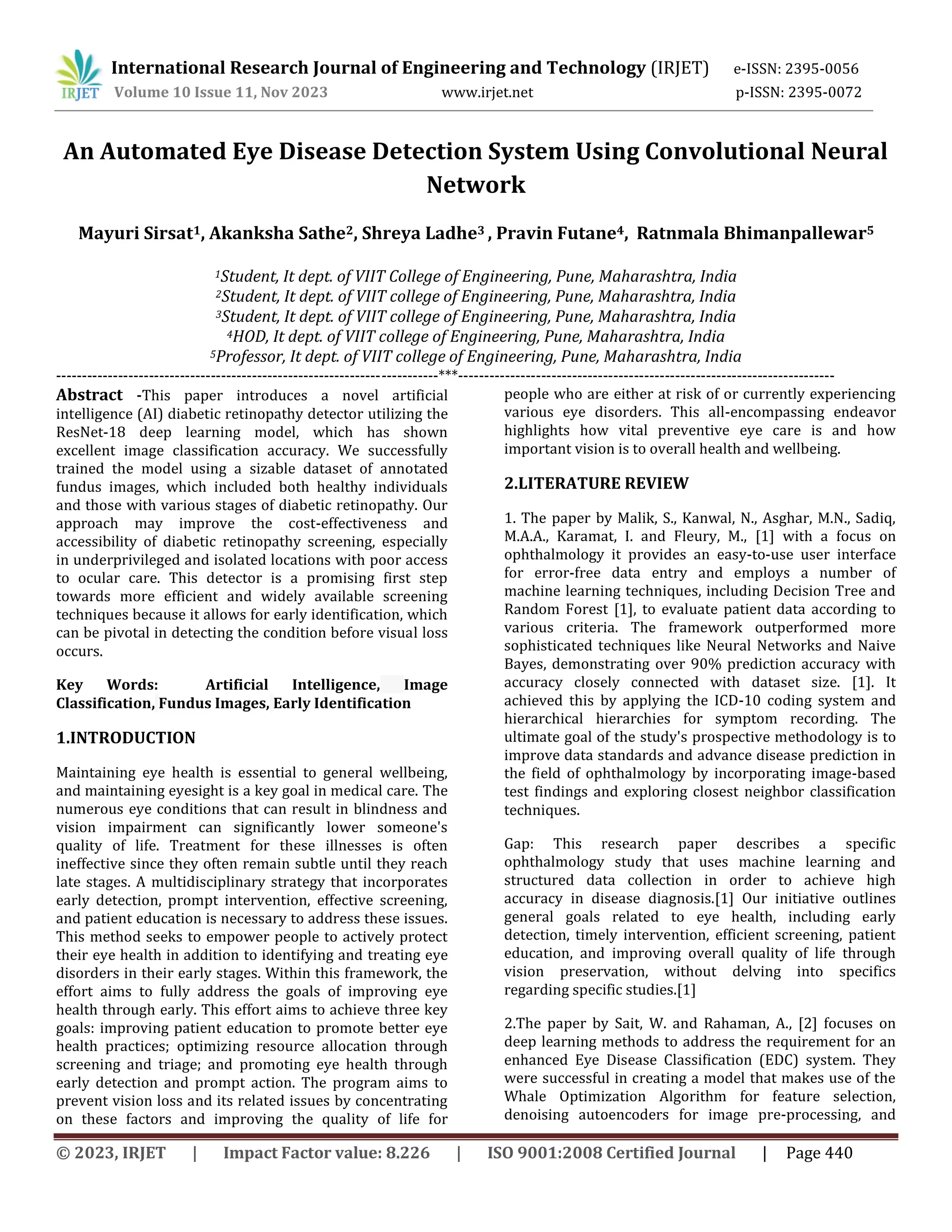 An Automated Eye Disease Detection System Using Convolutional Neural ...