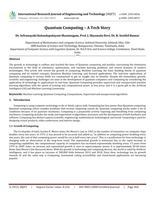 Quantum Computing – A Tech Story | PDF | Technology Industry | Industries
