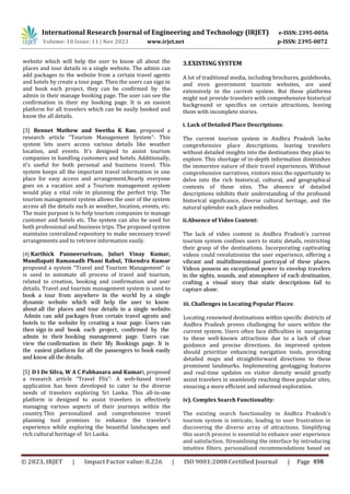 A WEBSITE FOR TRAVEL&TOURISM MANAGEMENT SYSTEM IN AP | PDF