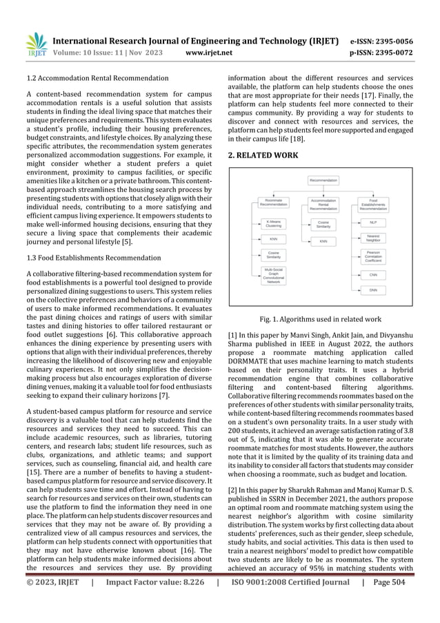 A Survey of Personalized Recommendation Systems for Enhancing Student’s Campus Experience | PDF