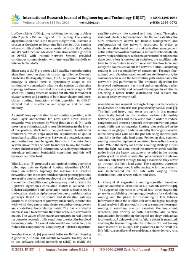 A Review on Routing Algorithms for Lower Earth Orbit Satellite Networks | PDF