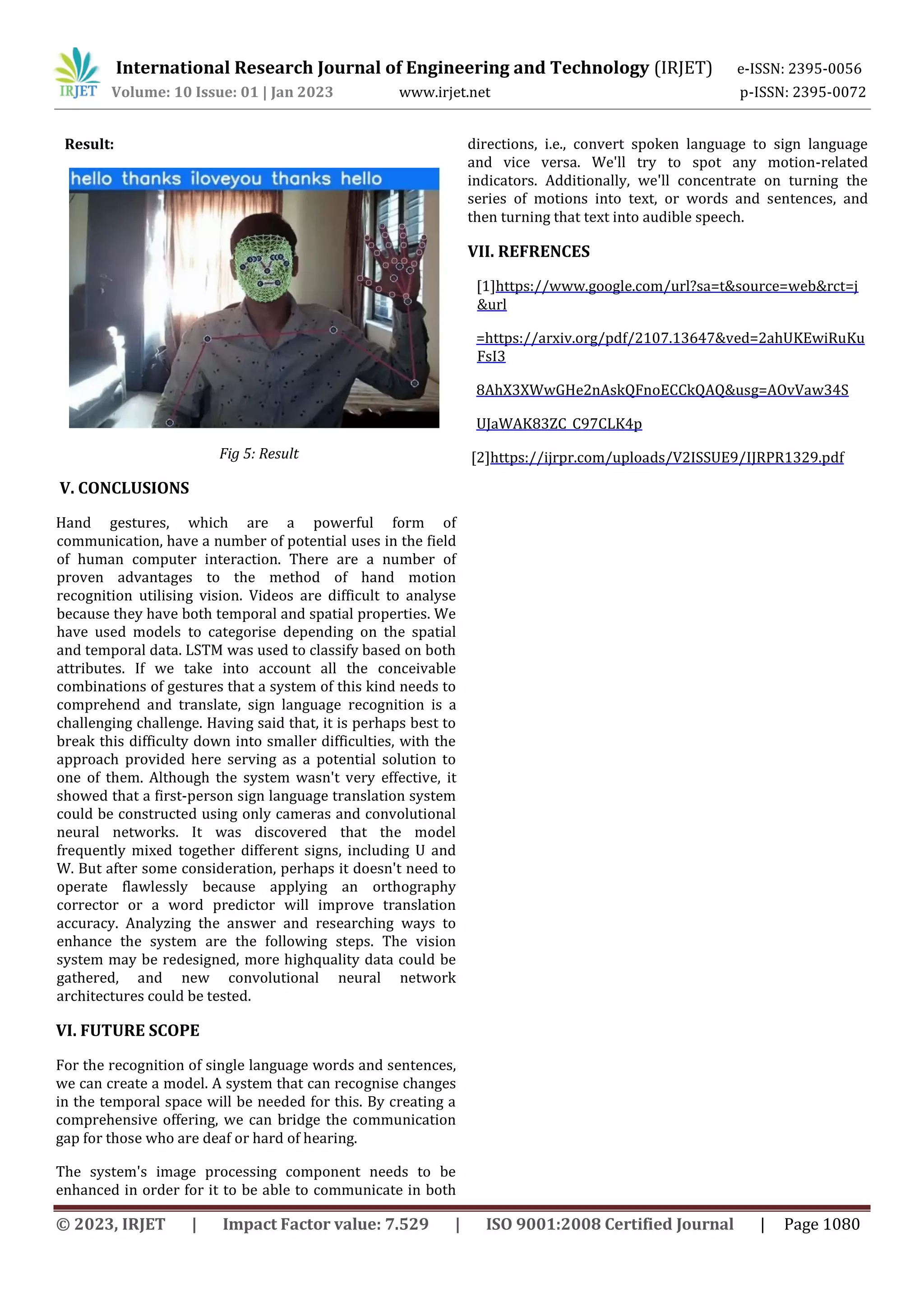 Sign Language Detection using Action Recognition | PDF