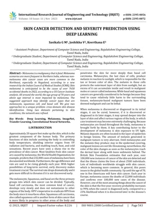 SKIN CANCER DETECTION AND SEVERITY PREDICTION USING DEEP LEARNING | PDF