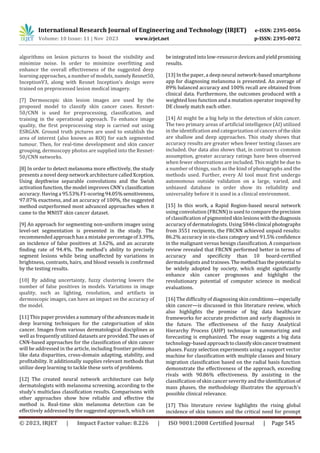 SKIN CANCER DETECTION AND SEVERITY PREDICTION USING DEEP LEARNING | PDF | Skin and Dermatology ...