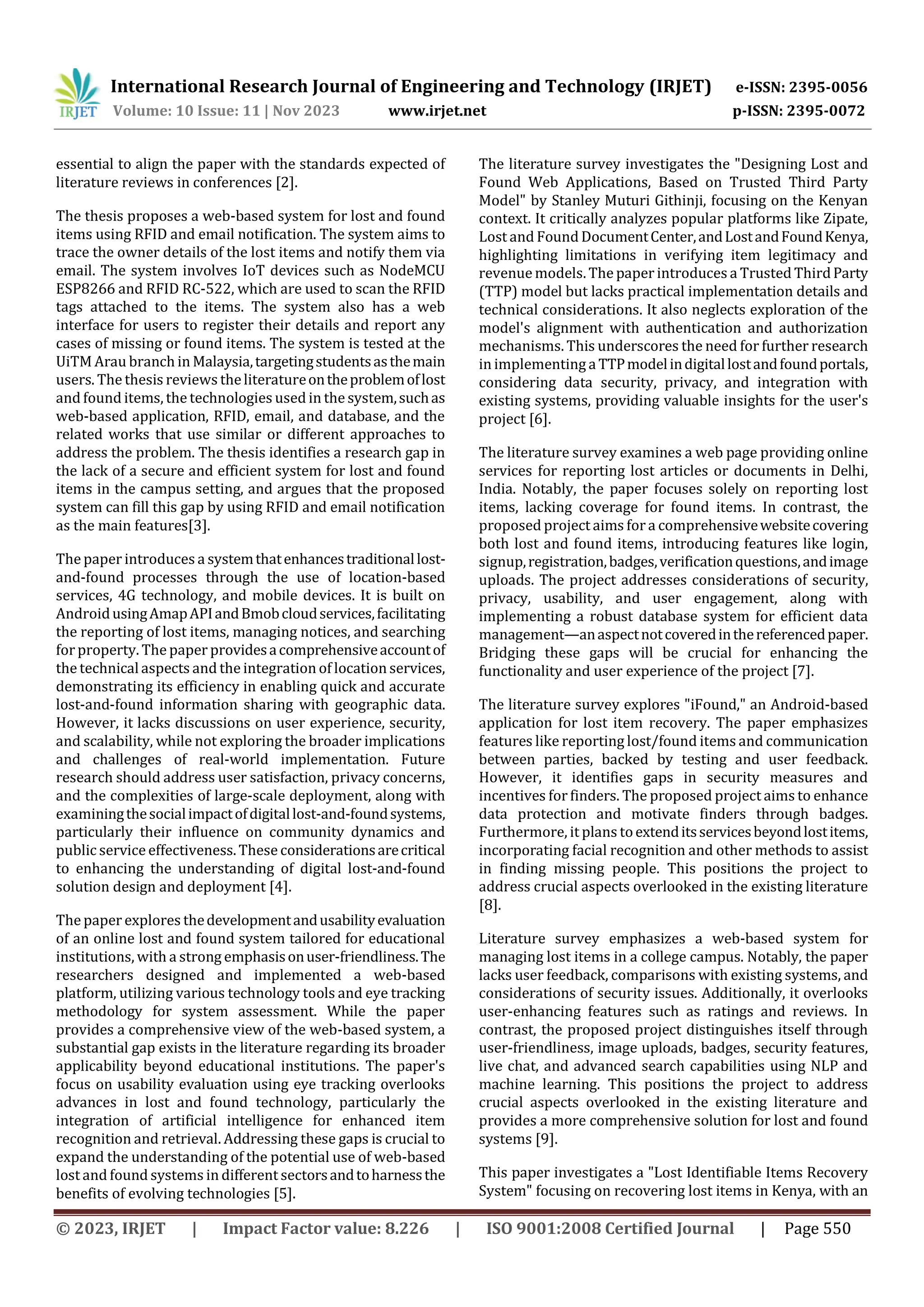 Digital Lost and Found Item Portal | PDF