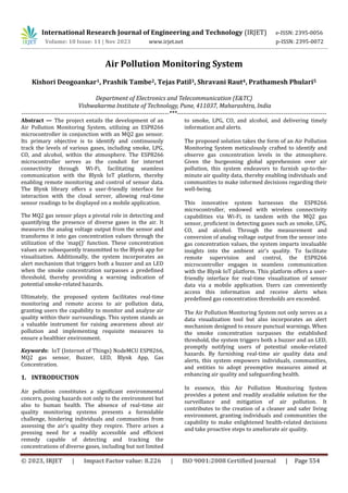 Air Pollution Monitoring System | PDF