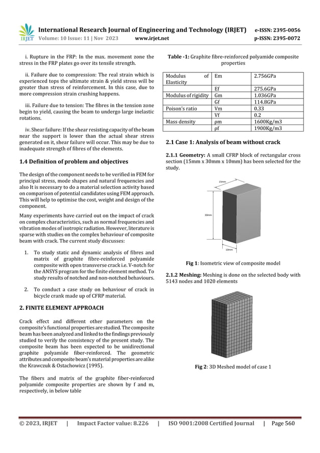 Static structural and dynamic analysis of cracks in composite materials ...