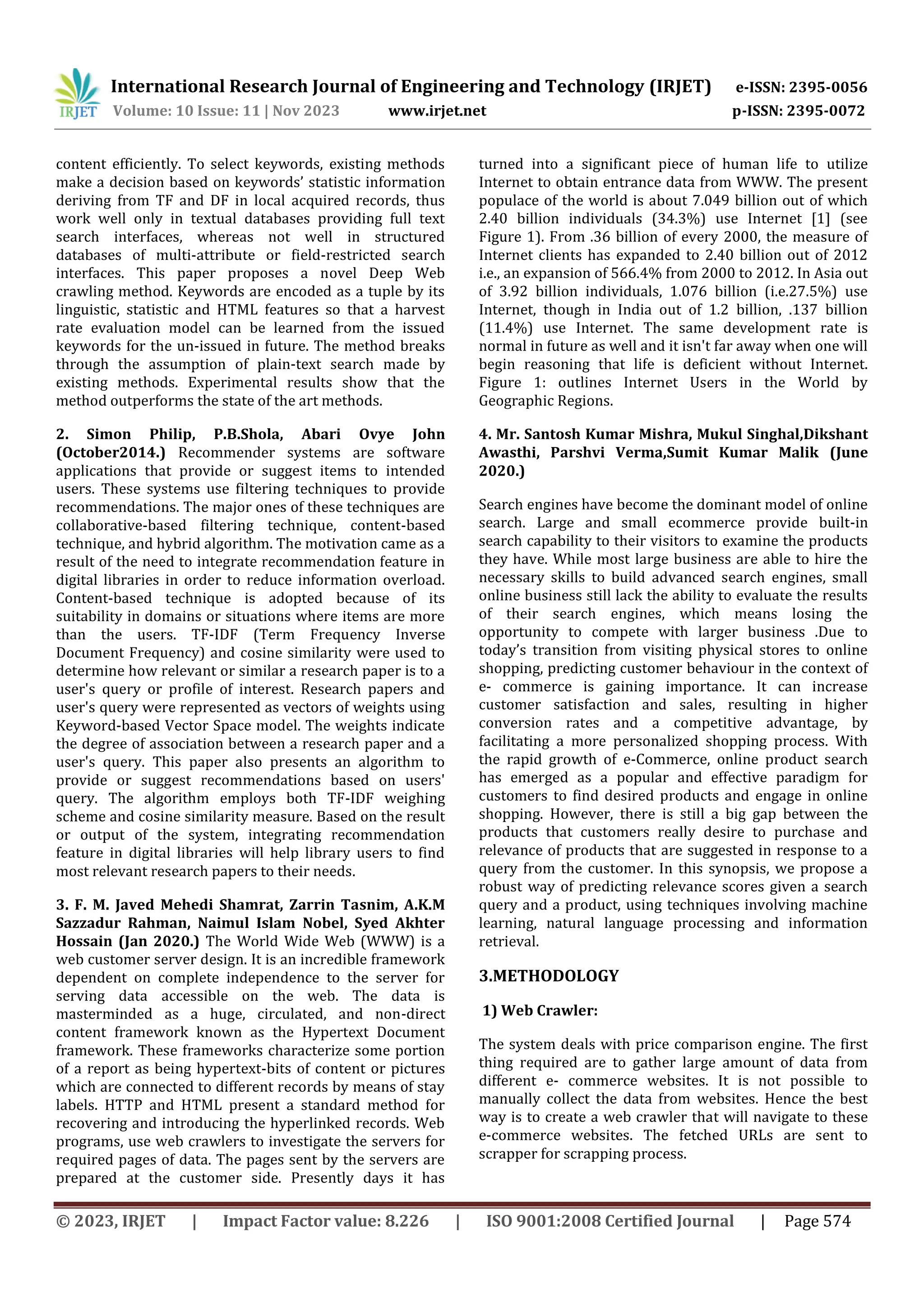 Product Comparison Website using Web scraping and Machine learning. | PDF