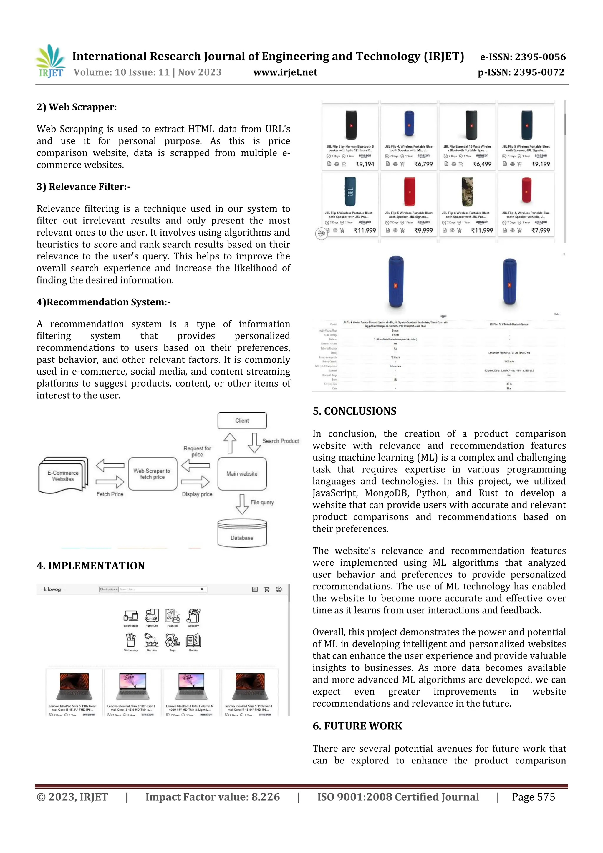 Product Comparison Website using Web scraping and Machine learning. | PDF