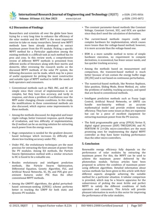 A Critical Review of Various MPPT Methods of Solar PV System | PDF