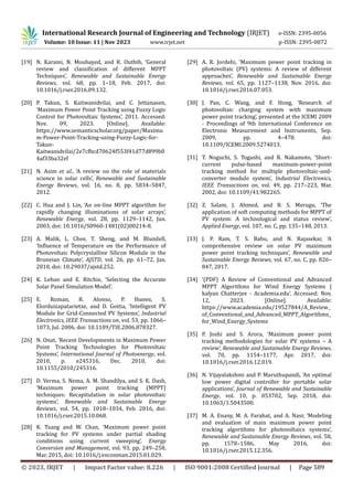 A Critical Review of Various MPPT Methods of Solar PV System | PDF