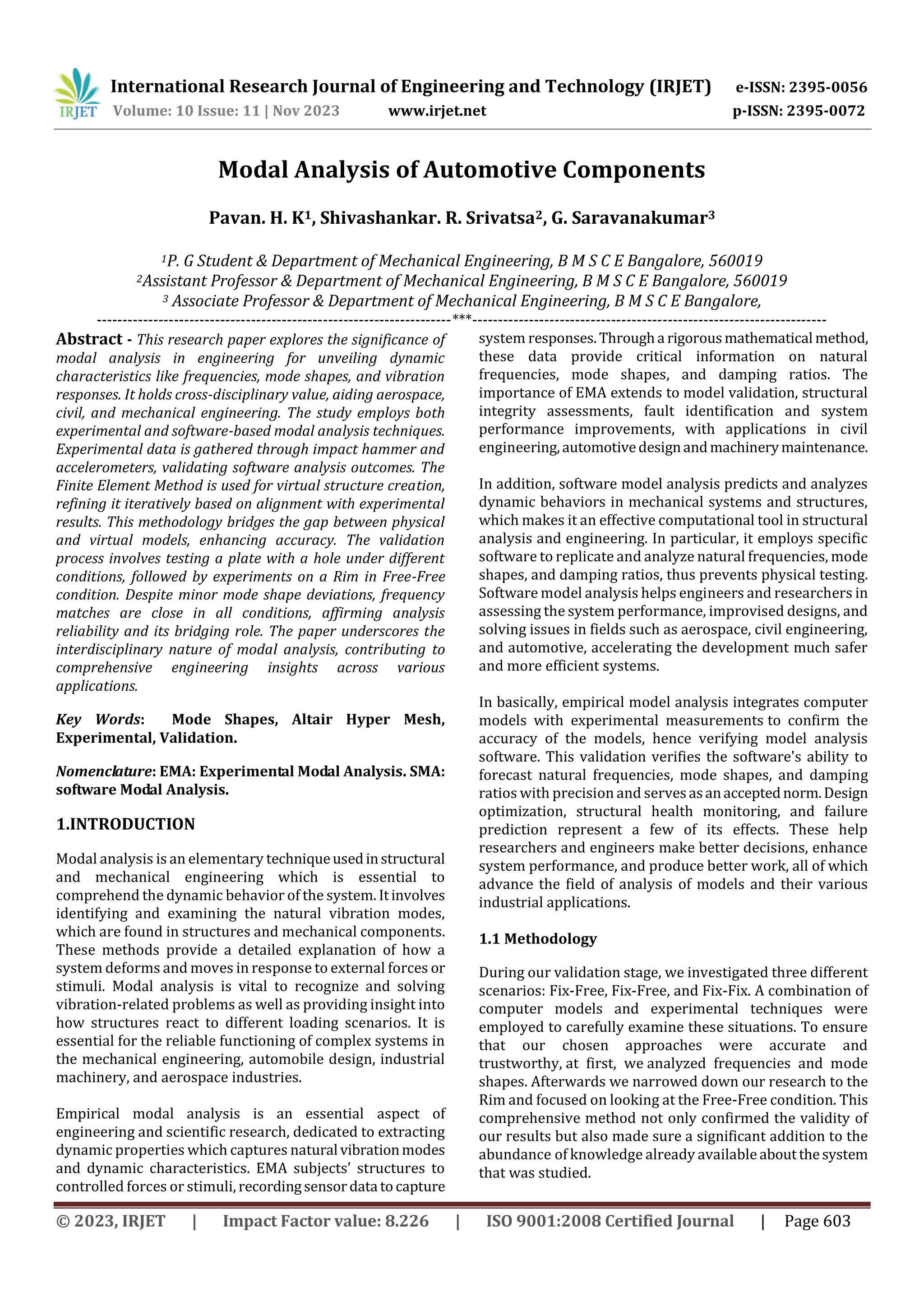 Modal Analysis of Automotive Components | PDF