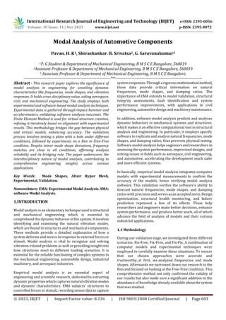 Modal Analysis of Automotive Components | PDF