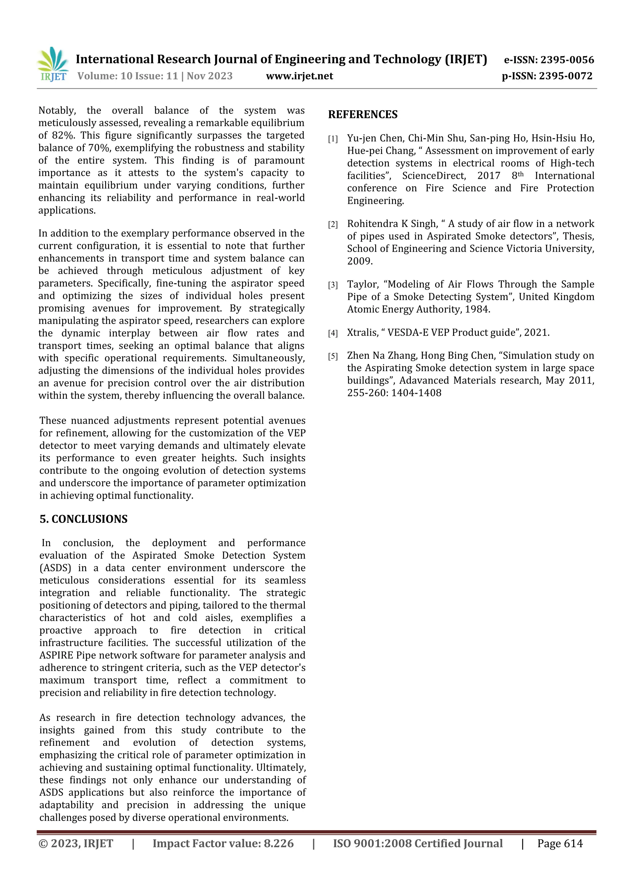Calculation of efficiency of Aspirating Smoke Detection in Data Center | PDF
