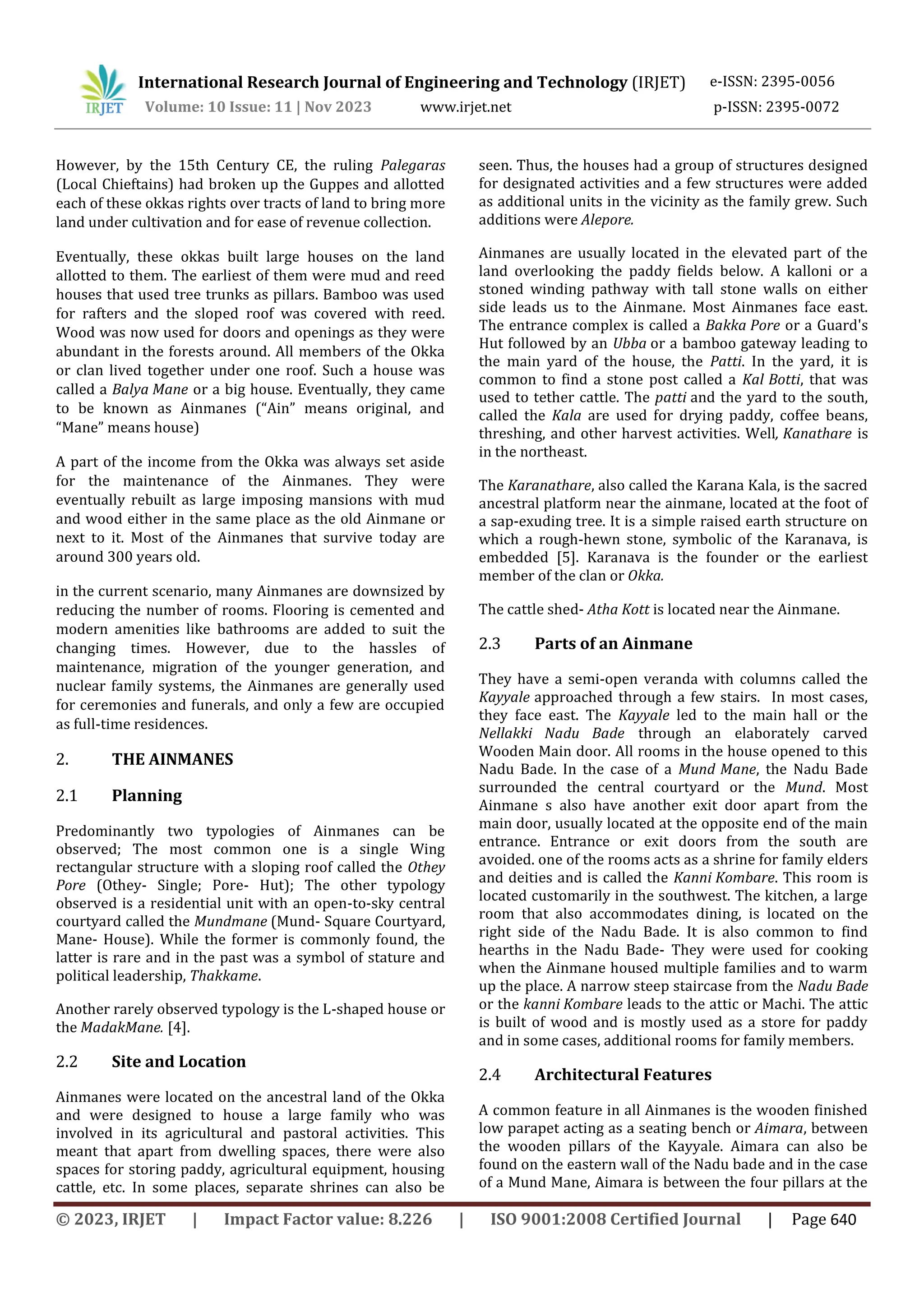 Domestic Architecture of Kodagu- Influence of Nature and Culture on the ...