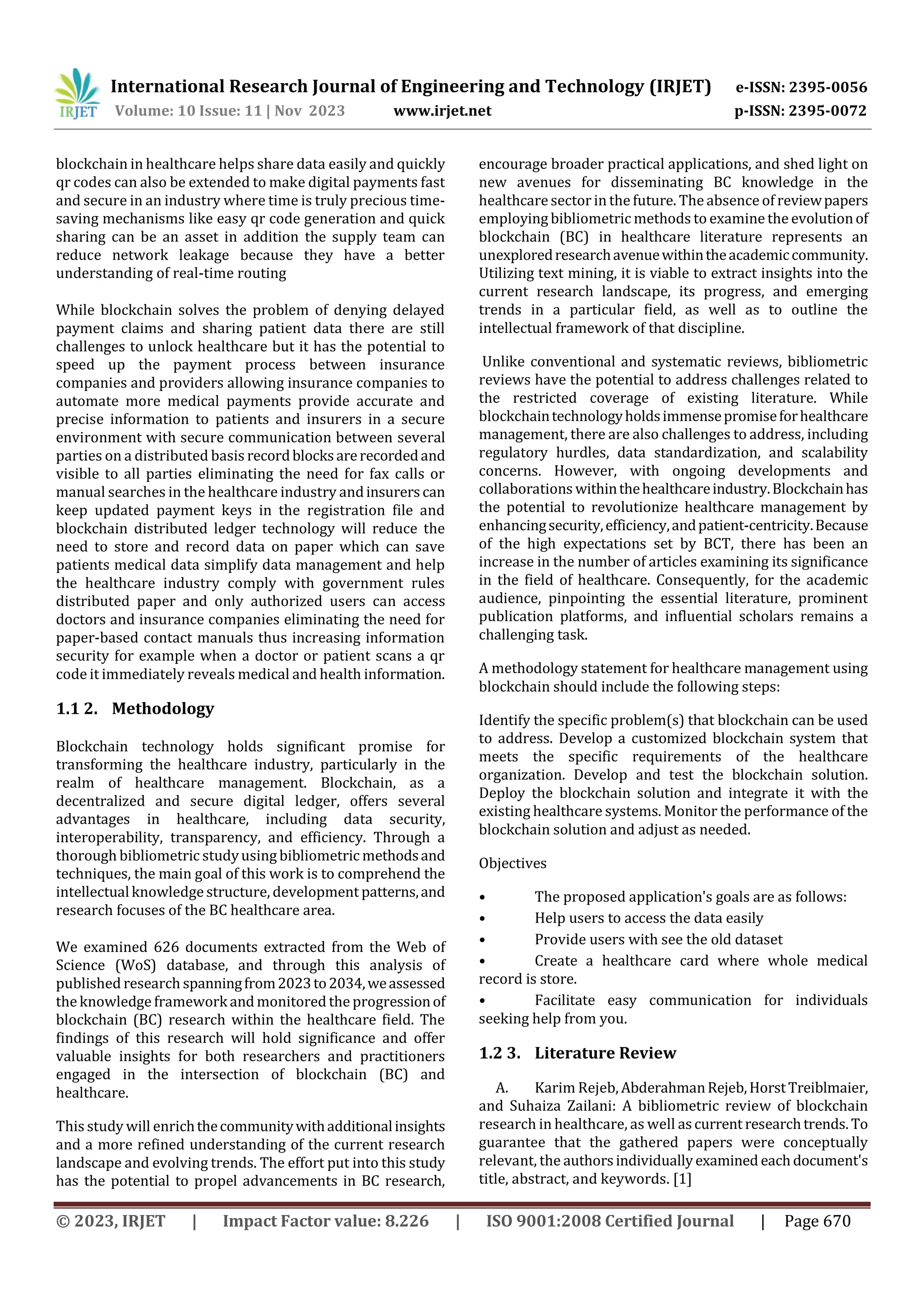 Healthcare Management with QR Code using BlockChain | PDF | Databases | Computer Software and ...