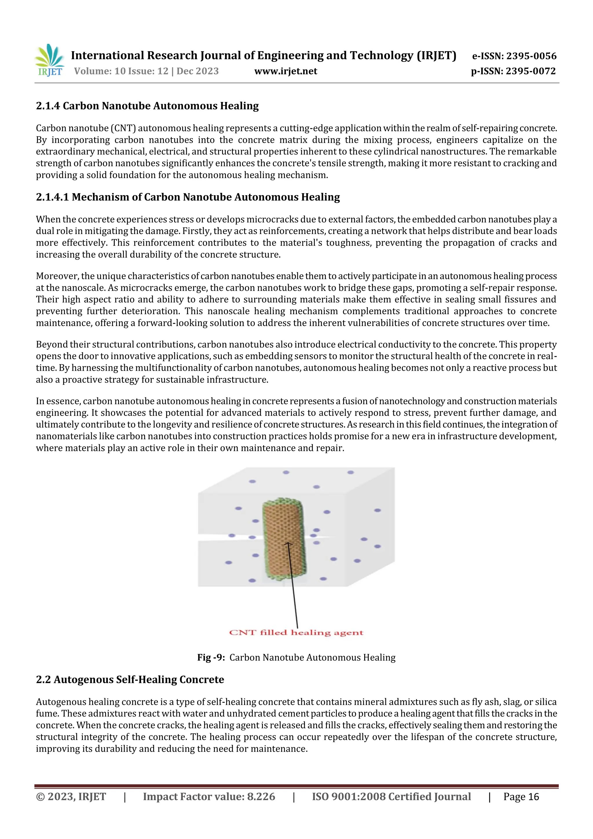 STUDY ON SELF-HEALING CONCRETE TYPES – A REVIEW | PDF