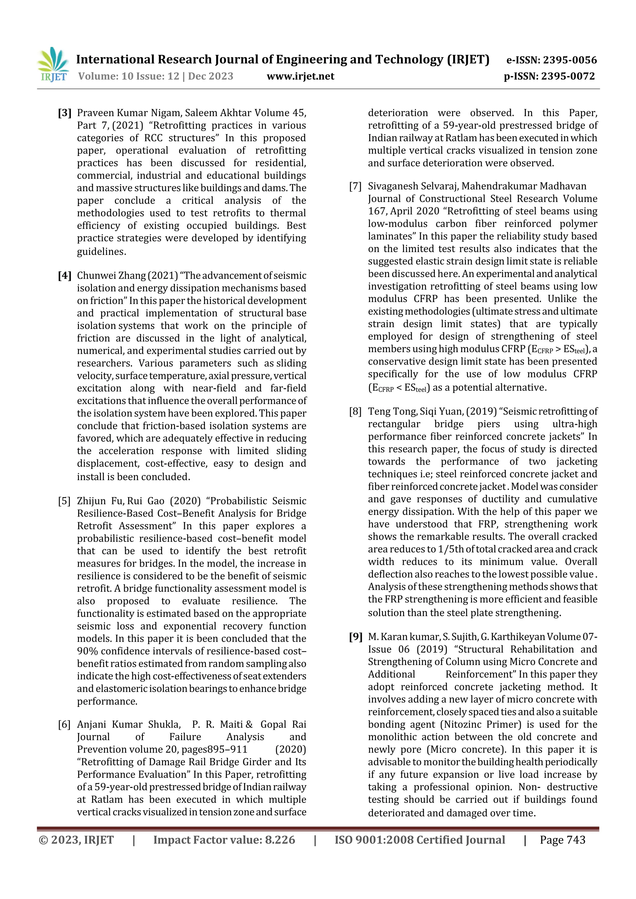 SEISMIC ANALYSIS OF LONG SPAN BRIDGE AND EXTERNAL SUBSTRUCTURE RETROFITING TECHNOLOGIES | PDF