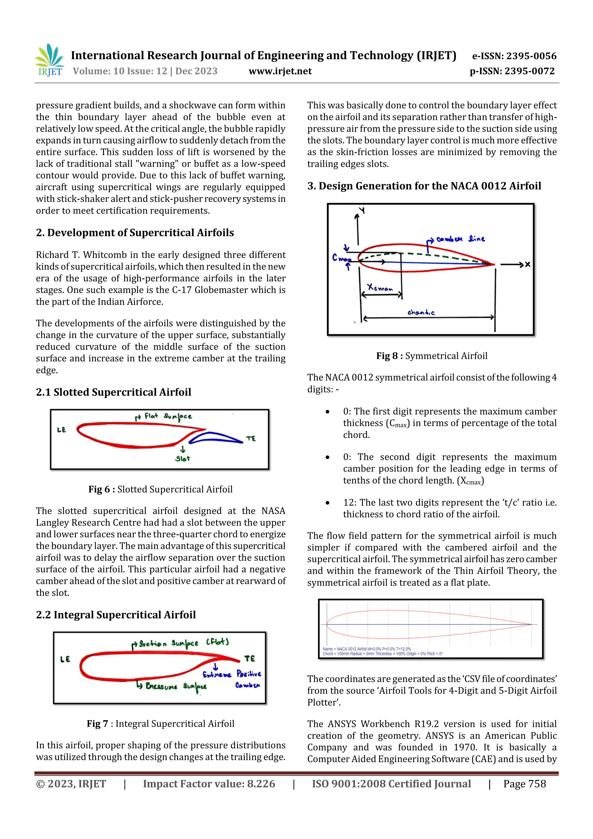 Study of Flow Over Supercritical Airfoil and it’s Comparison with NACA ...