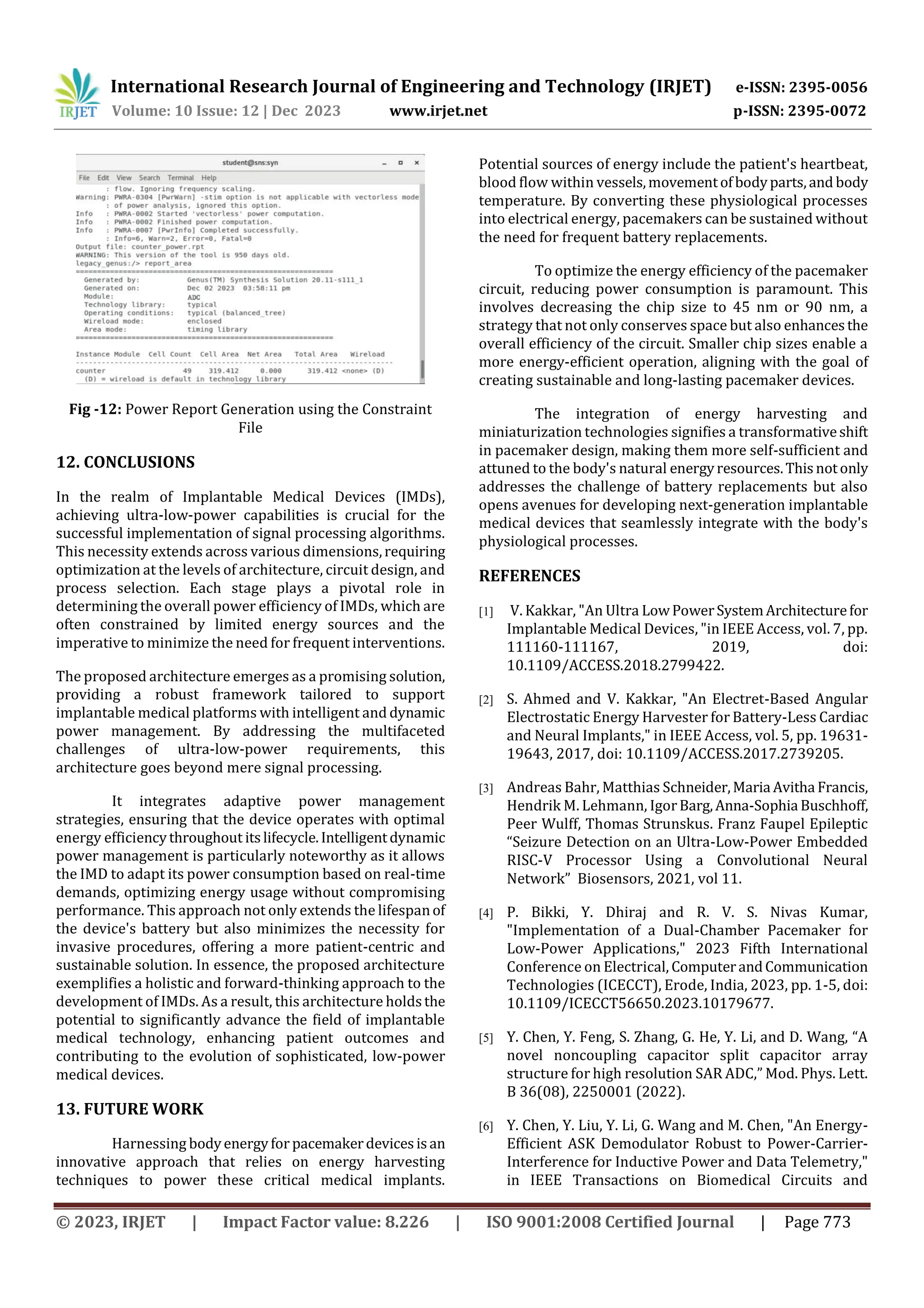 Design of Low Power Architecture for Implantable Bio Medical Device | PDF