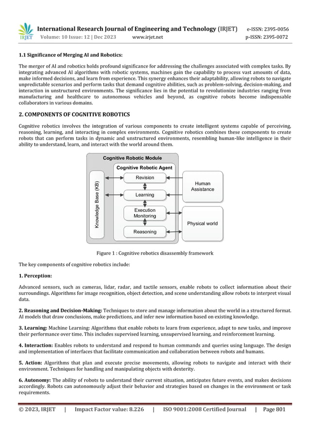 Cognitive Robotics: Merging AI and Robotics for Complex Tasks | PDF