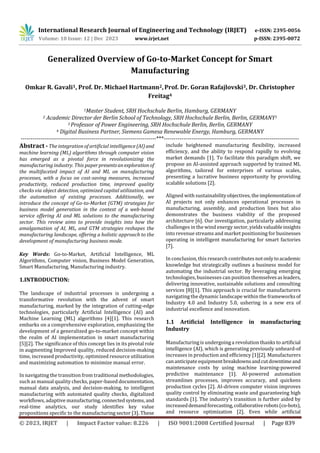 Generalized Overview of Go-to-Market Concept for Smart Manufacturing | PDF