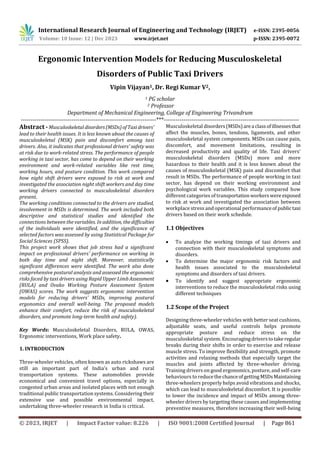 Ergonomic Intervention Models for Reducing Musculoskeletal Disorders of ...