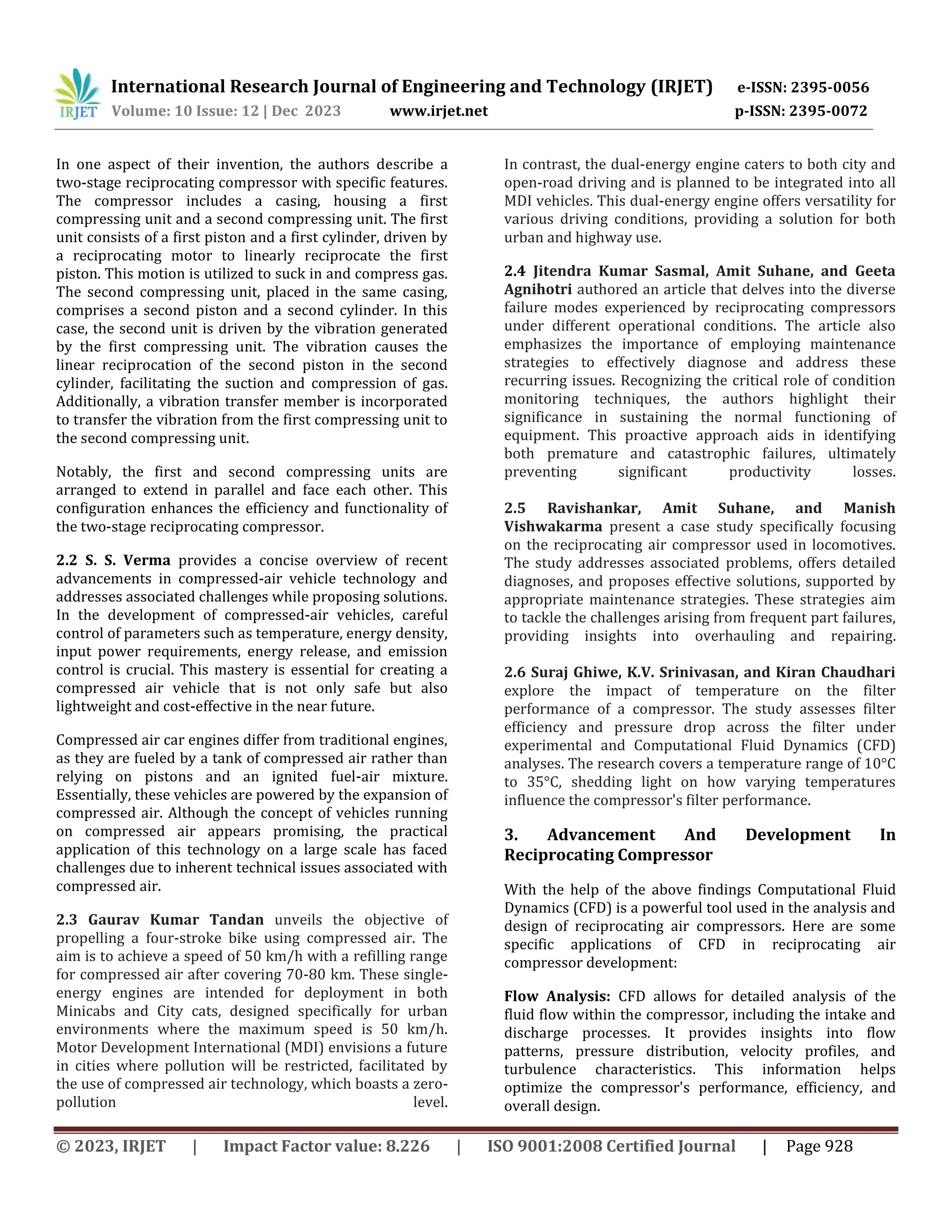 A Review Paper On Reciprocating Air Compressor | PDF