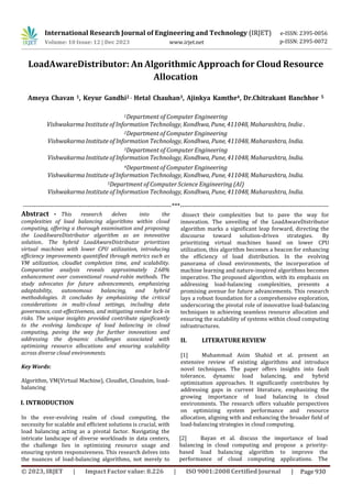 LoadAwareDistributor: An Algorithmic Approach for Cloud Resource ...
