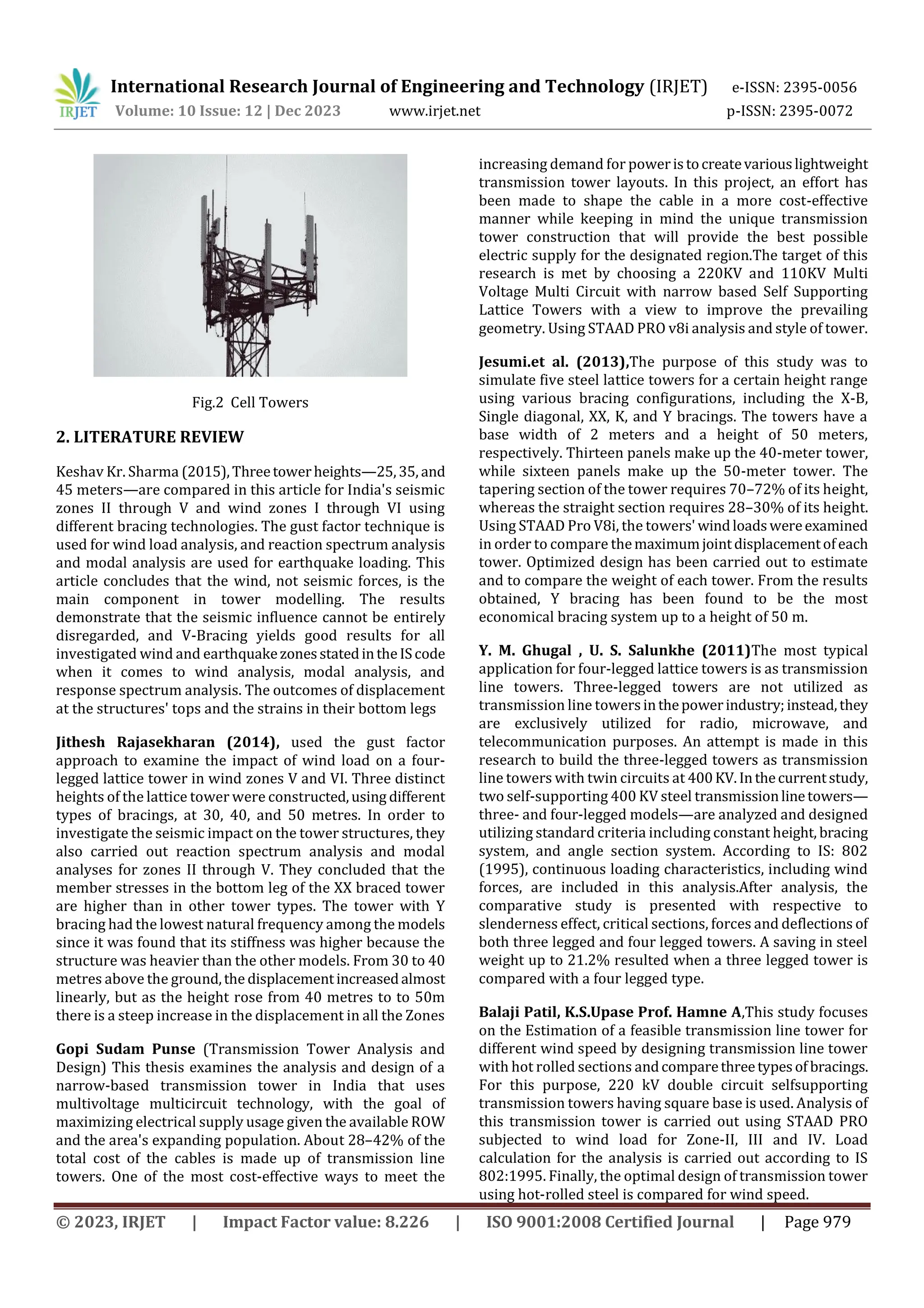 Design of cell transmission tower with different bracing patterns | PDF