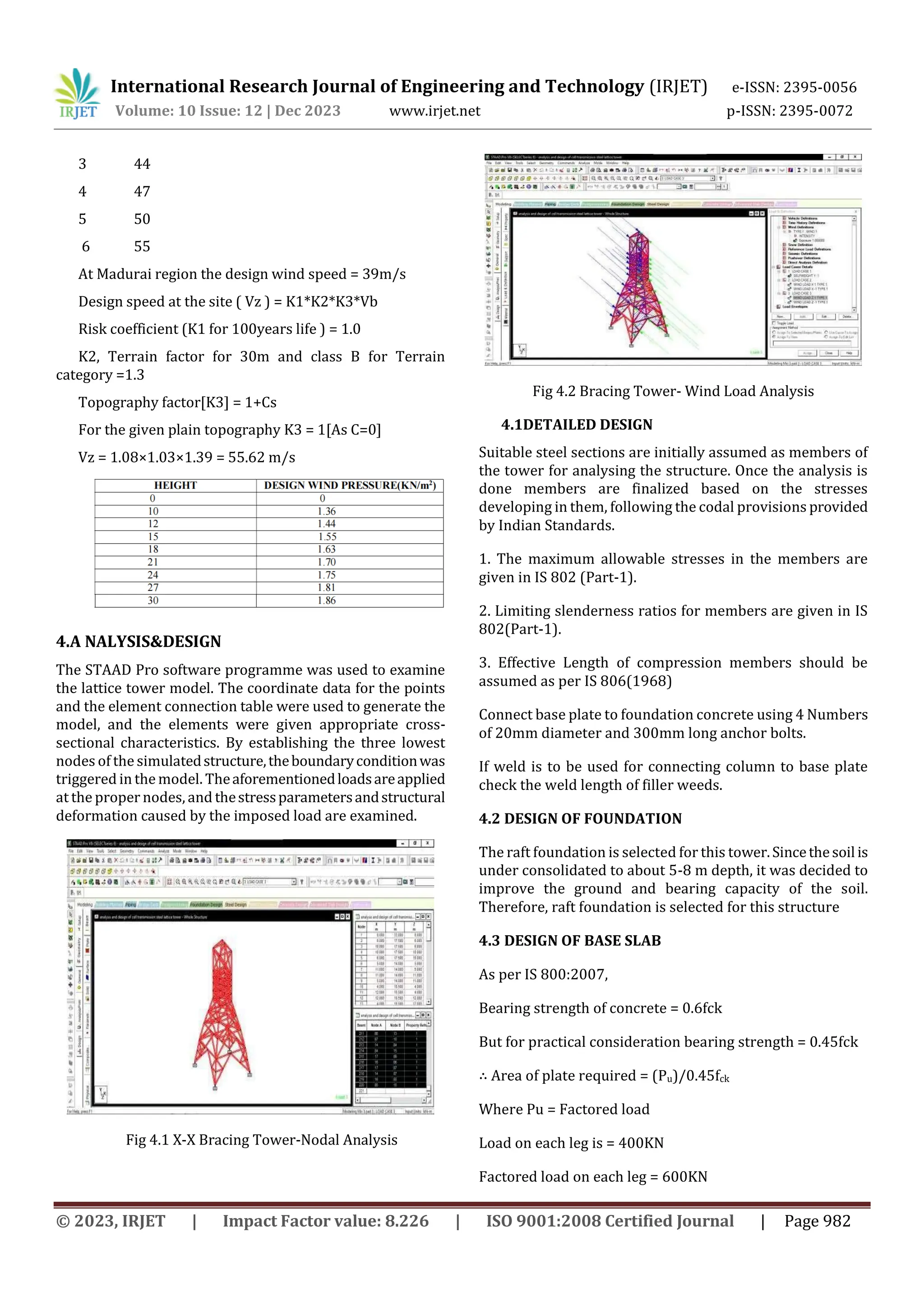 Design of cell transmission tower with different bracing patterns | PDF