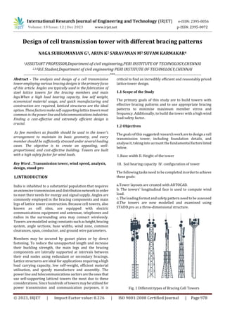 Design of cell transmission tower with different bracing patterns | PDF