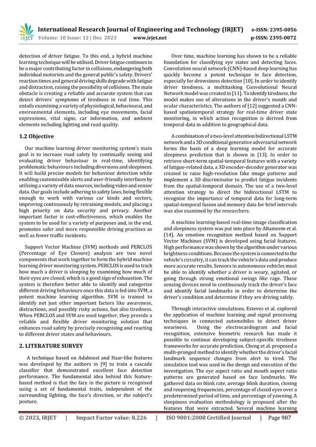 MACHINE LEARNING BASED DRIVER MONITORING SYSTEM | PDF