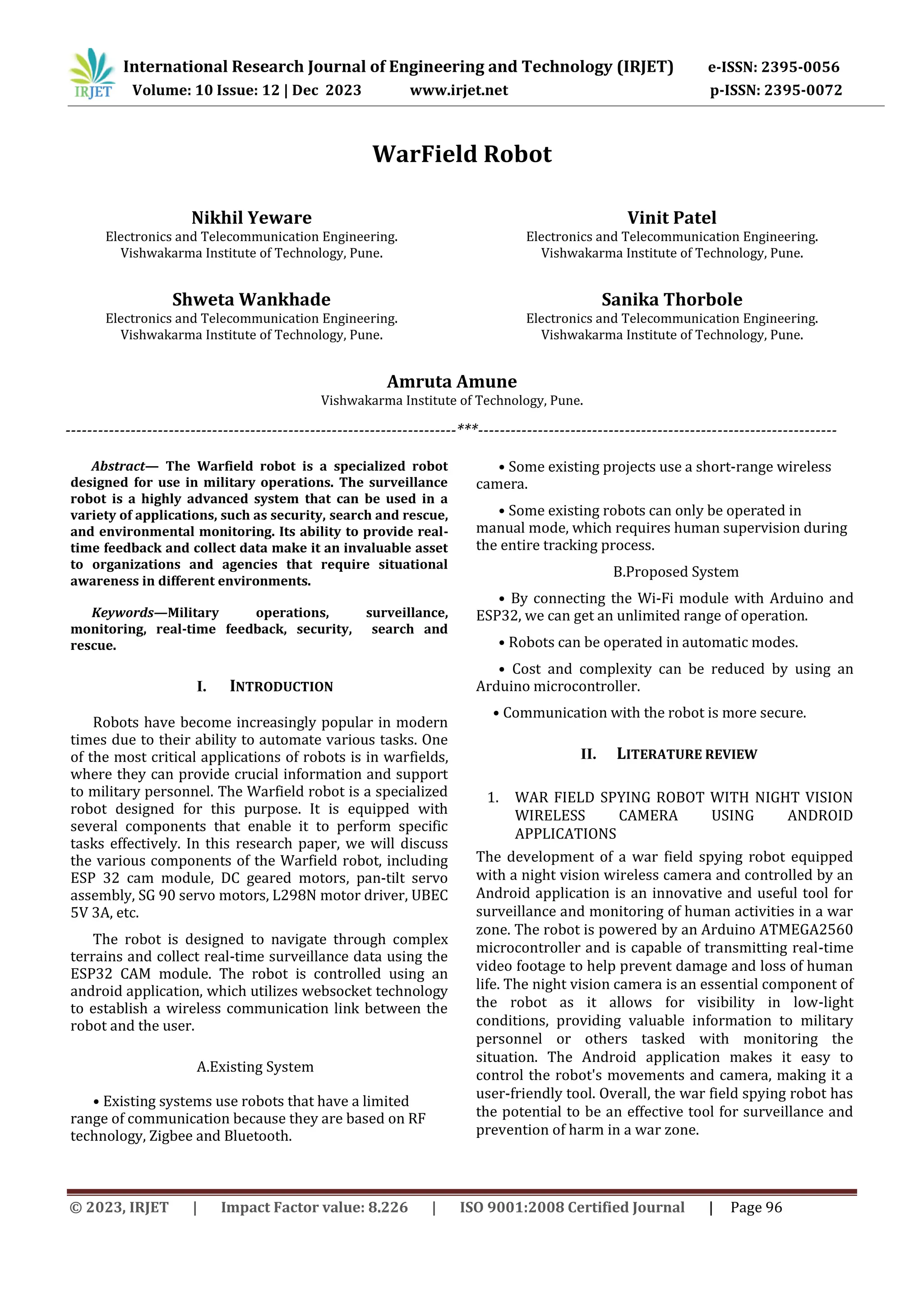 WarField Robot | PDF