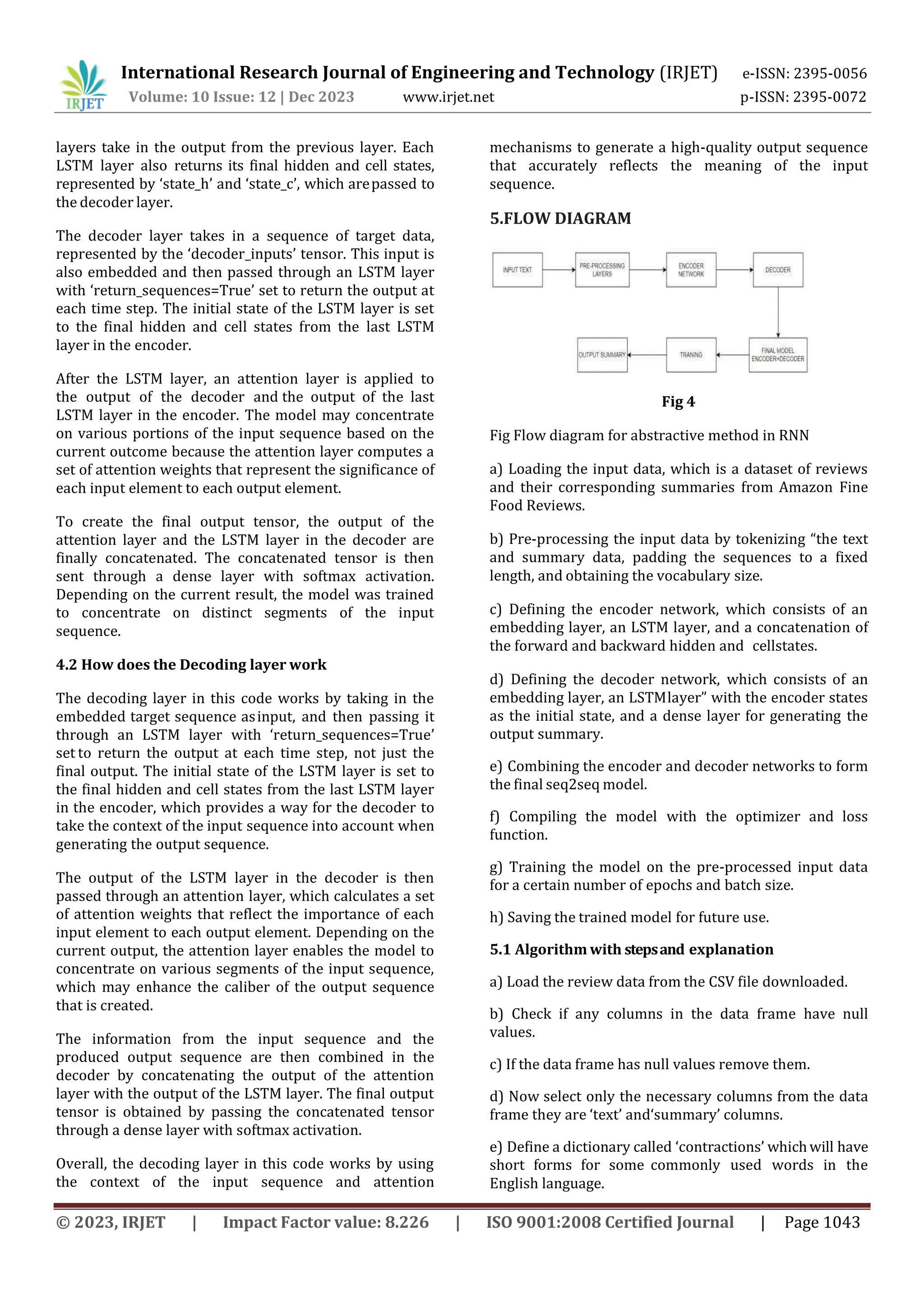 Text Summarization Of Food Reviews Using Abstractivesummarization And Recurrent Neural Networks