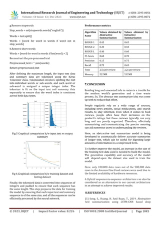 Text Summarization of Food Reviews using AbstractiveSummarization and ...