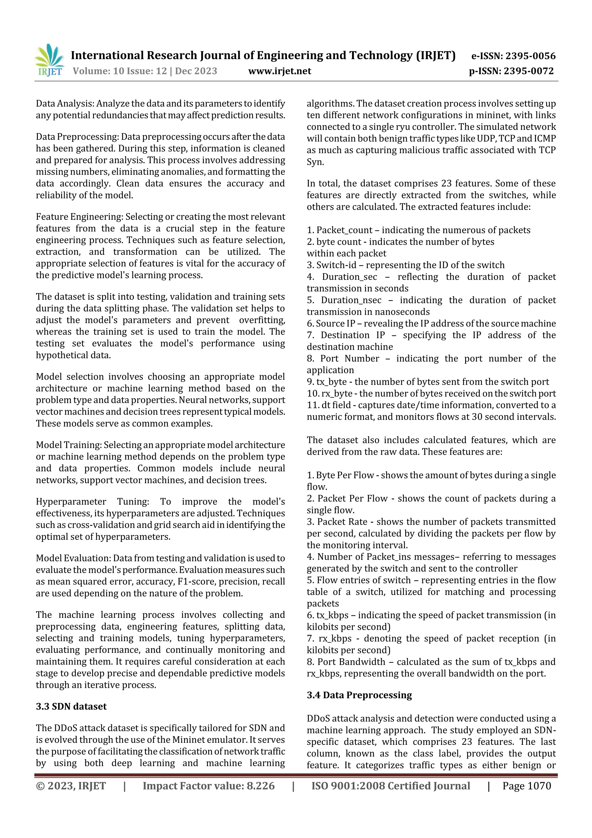 Cybersecurity Threat Detection of Anomaly Based DDoS Attack Using Machine Learning | PDF