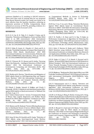 Cybersecurity Threat Detection of Anomaly Based DDoS Attack Using Machine Learning | PDF