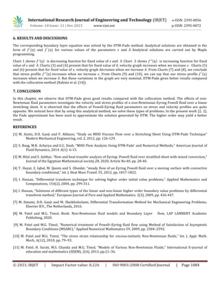 DTM-Pade Approximation to Analyse the Powell-Eyring Fluid Flow Over a Linear Stretching Sheet | PDF