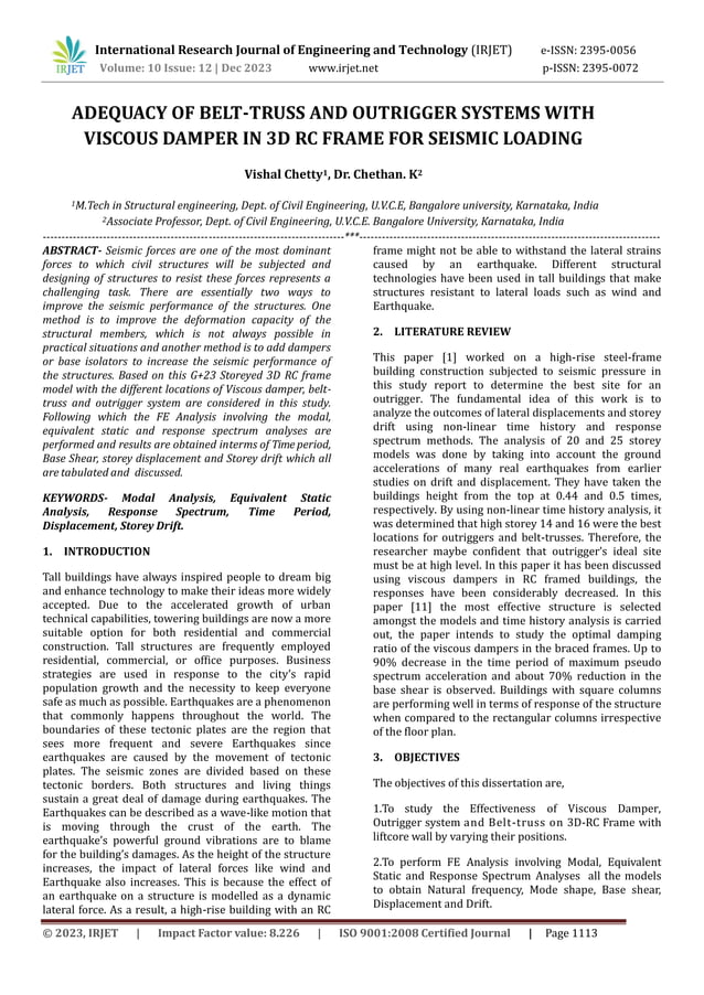 ADEQUACY OF BELT-TRUSS AND OUTRIGGER SYSTEMS WITH VISCOUS DAMPER IN 3D ...