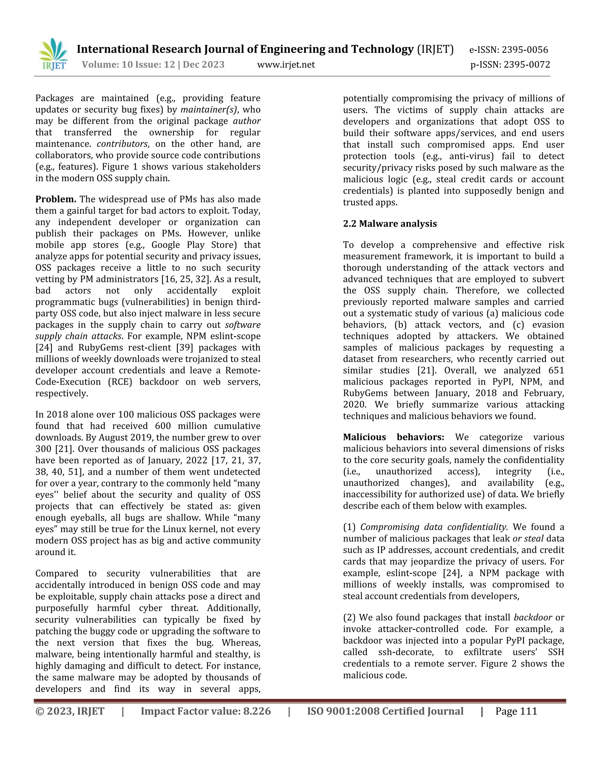 OSSCR: A framework for detecting Software Supply Chain “Risks” in Open- source Software Packages ...