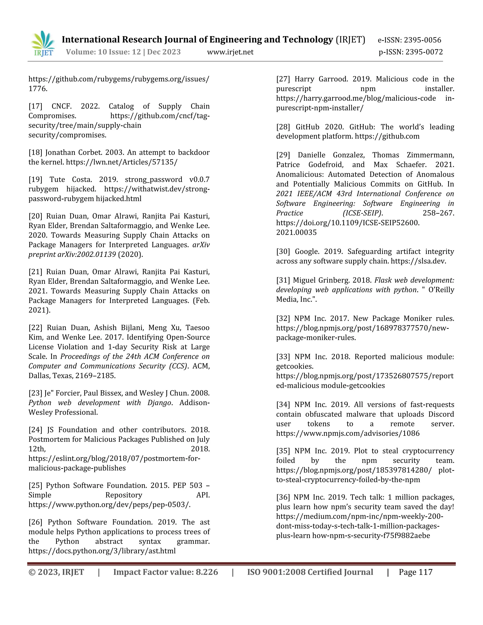 OSSCR: A framework for detecting Software Supply Chain “Risks” in Open- source Software Packages ...