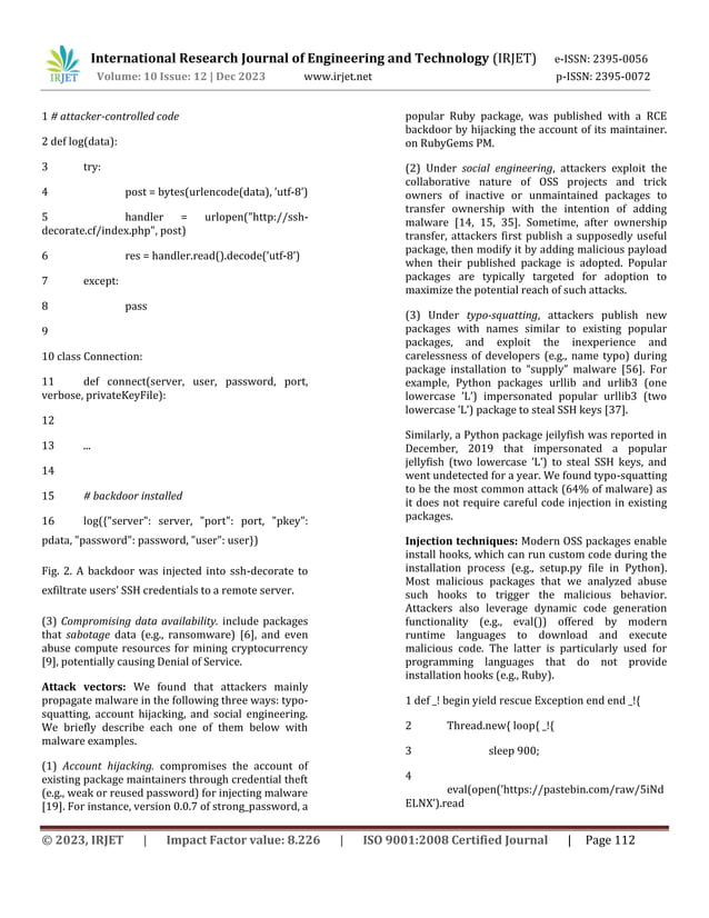 OSSCR: A framework for detecting Software Supply Chain “Risks” in Open- source Software Packages ...