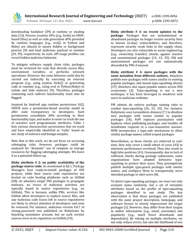 OSSCR: A framework for detecting Software Supply Chain “Risks” in Open- source Software Packages ...