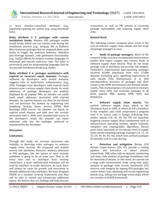 OSSCR: A framework for detecting Software Supply Chain “Risks” in Open- source Software Packages ...
