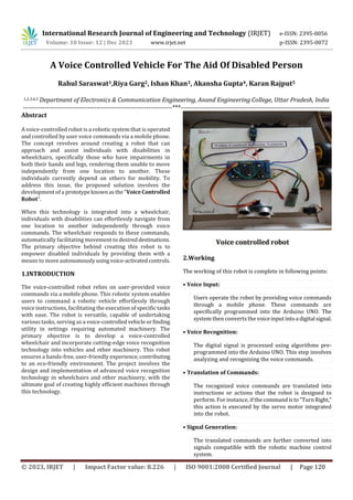 A Voice Controlled Vehicle For The Aid Of Disabled Person | PDF ...