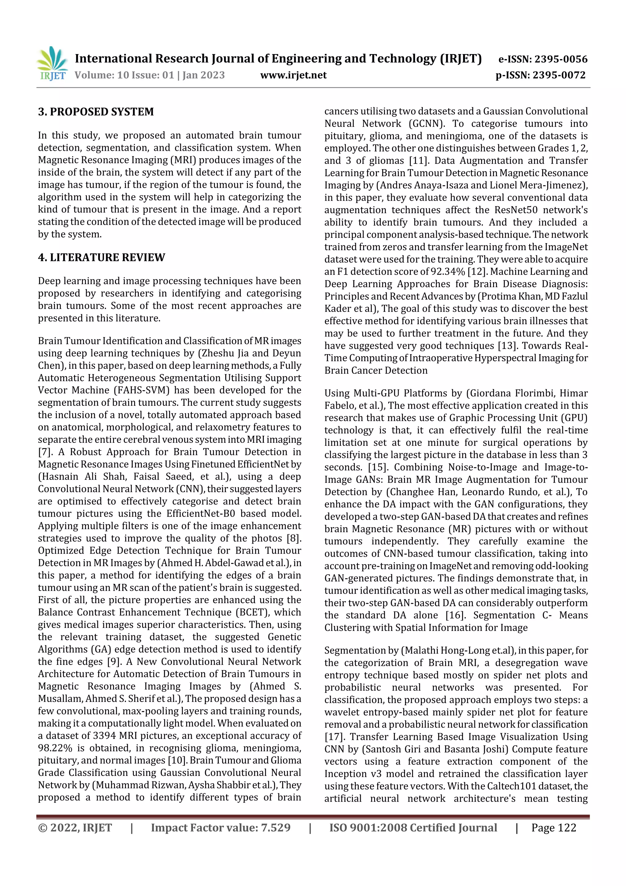 Intracranial-Tumor Detection and Classification System using Convnet and Transfer Learning | PDF ...